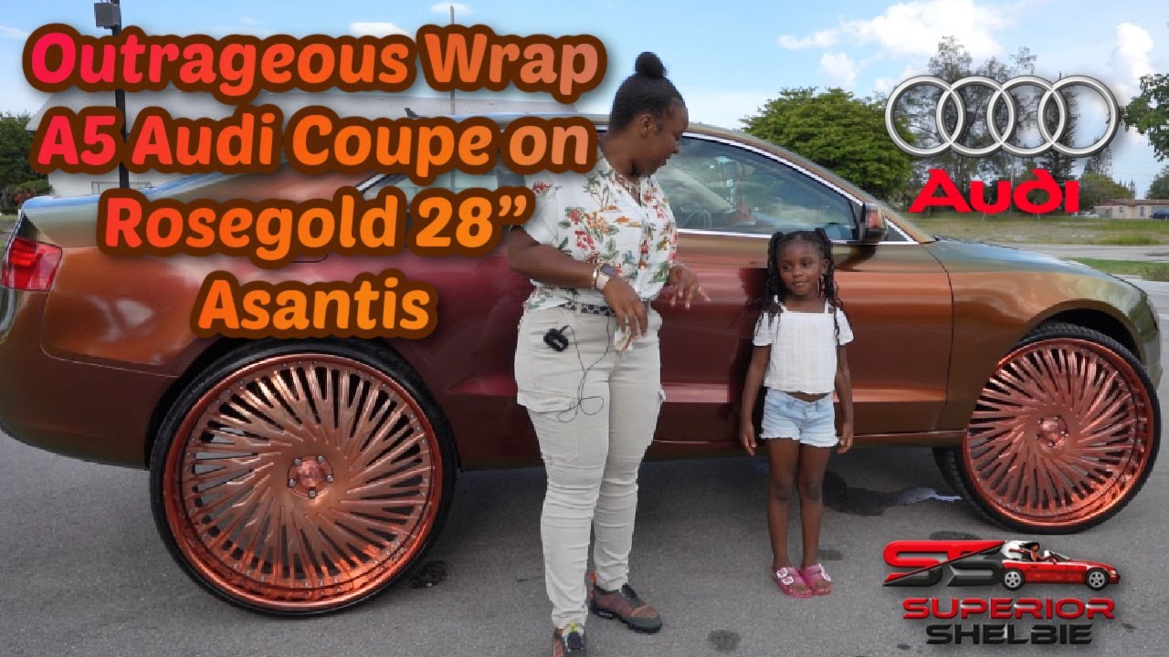 Outrageous Wrap A5 Audi Coupe on Rosegold 28” Asantis