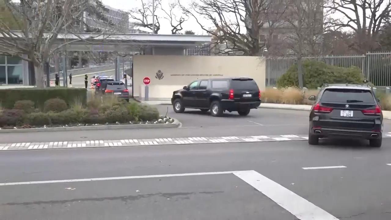 Motorcade believed to be carrying US Secretary of State Rubio arrives ...
