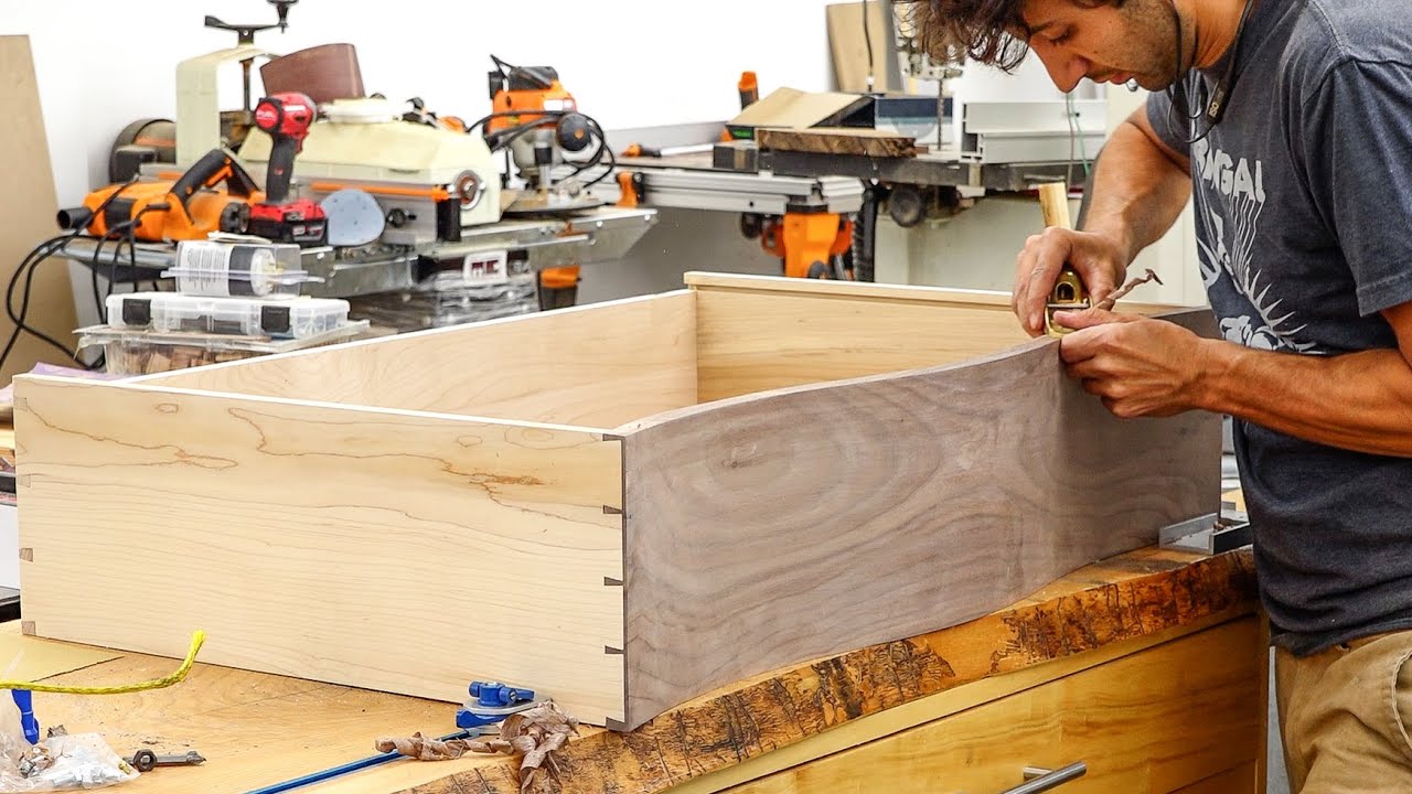 Transforming wood into art: serpentine drawers