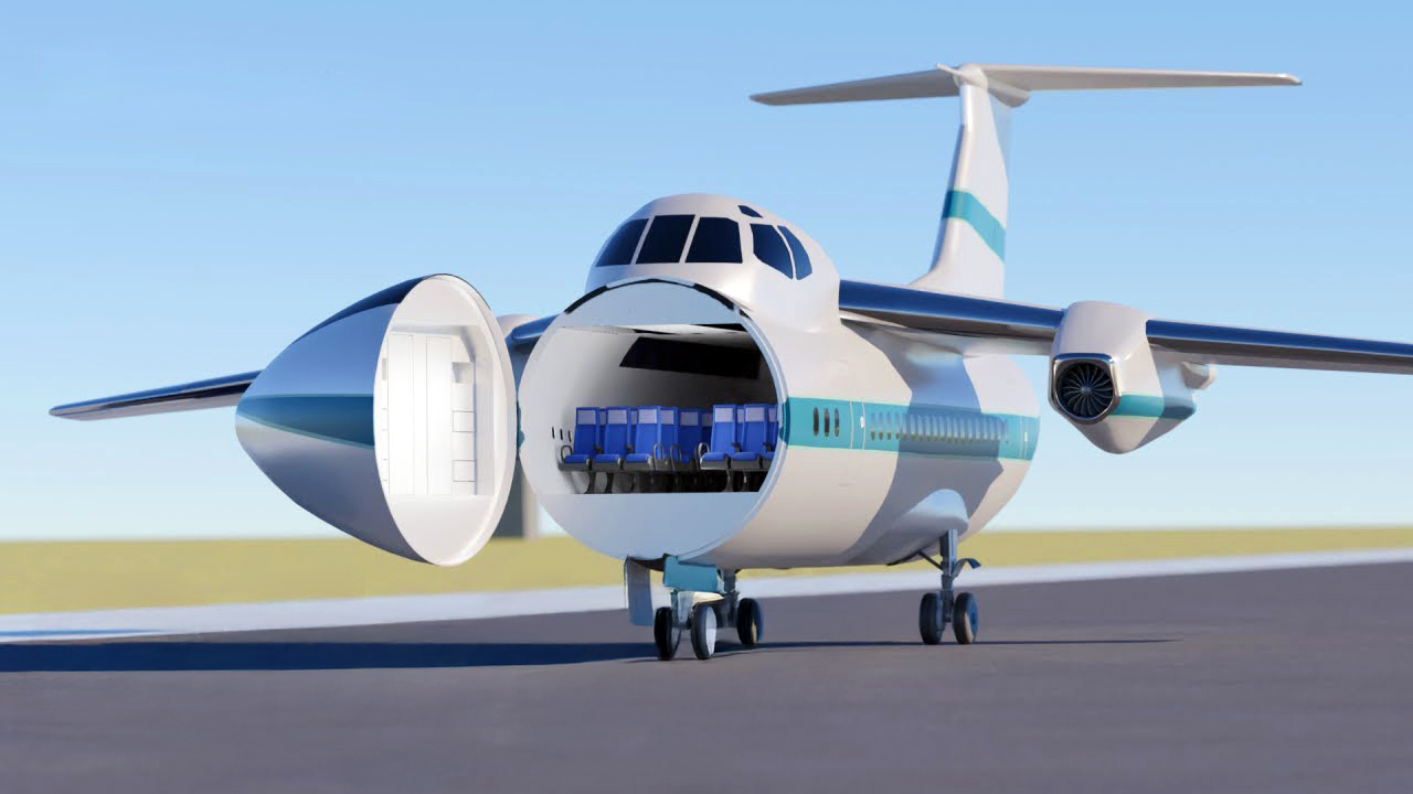 Crazy Passenger Nose Door - The Baby 747 Saab 1073