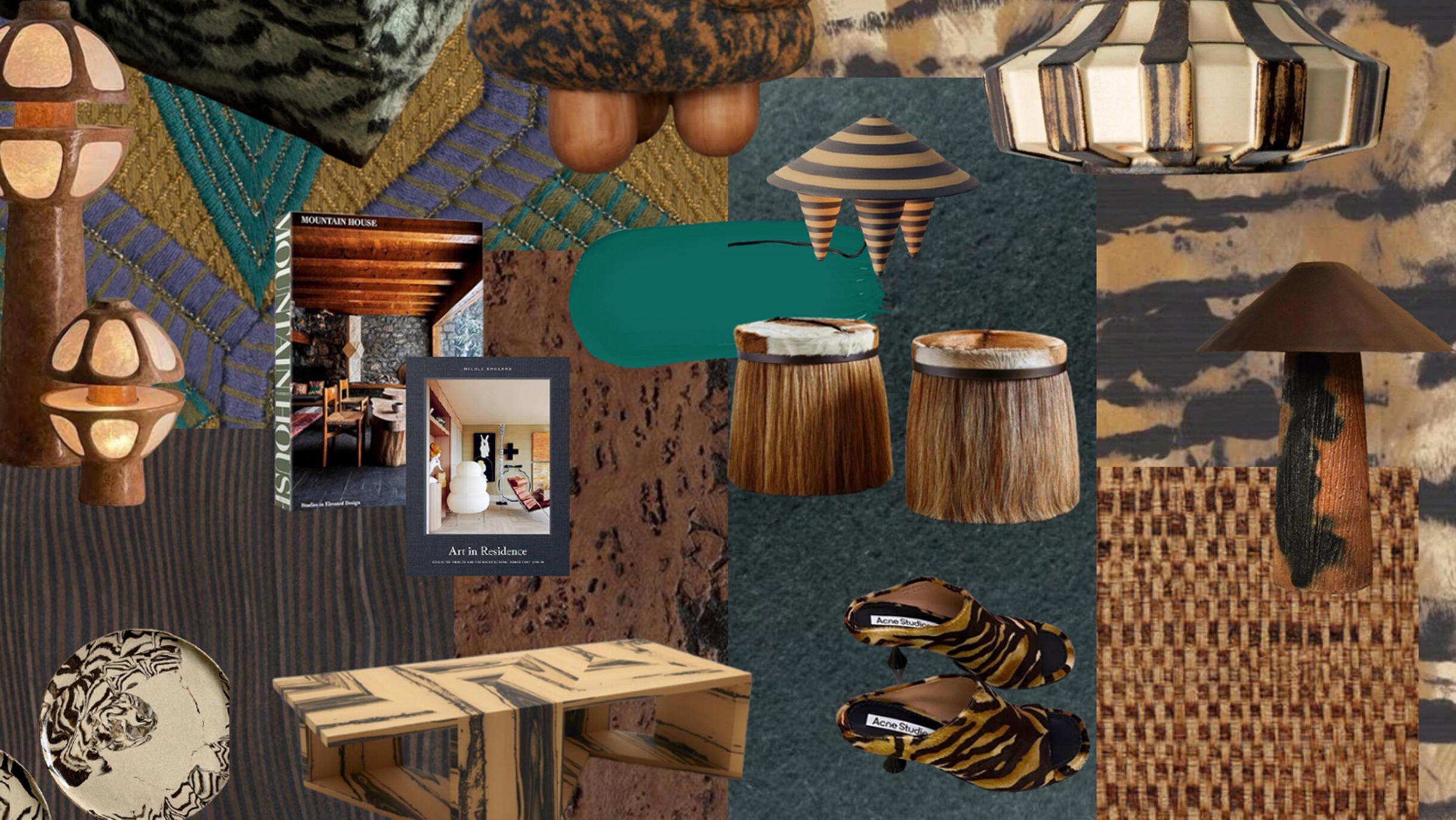 Simone Haag’s artful assemblage of horsehair-trimmed stools, tiger ...