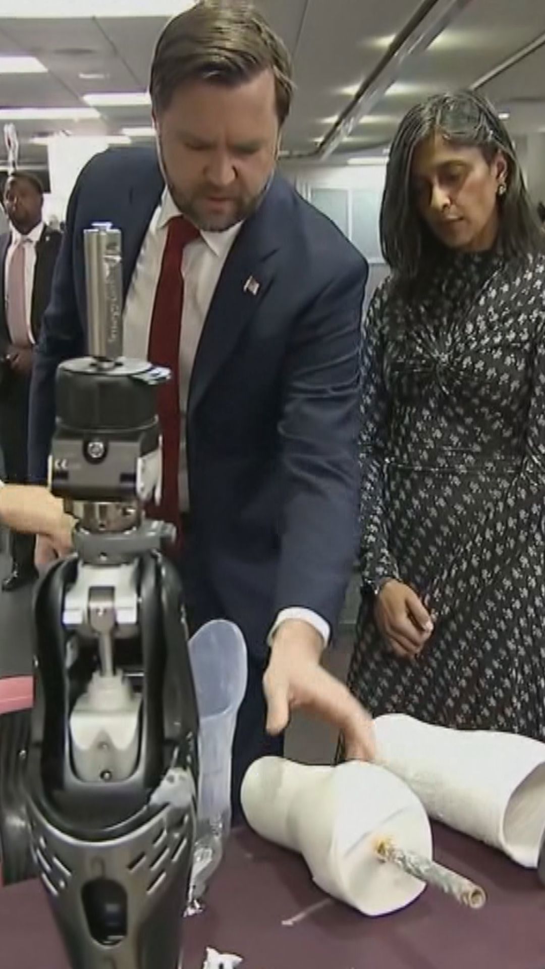 JD Vance and Usha Vance visit with wounded warriors at Walter Reed ...
