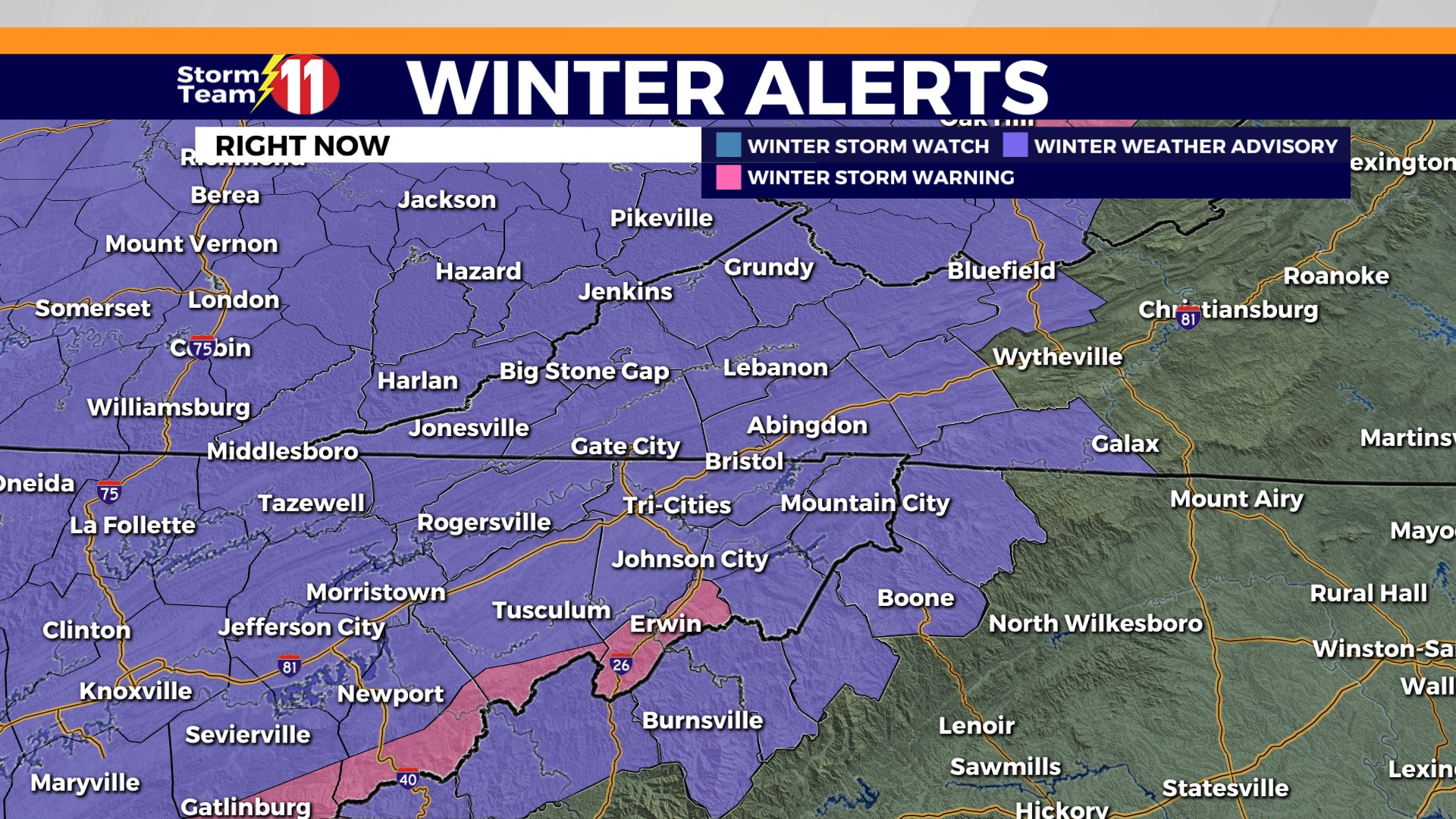 Winter Weather Advisories continue, snow tonight with sunshine Tuesday