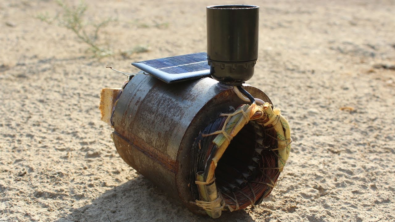 Free energy generator light bulbs with magnet motor