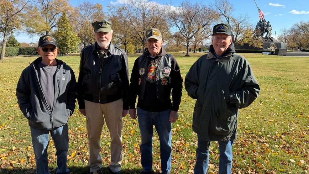 Veterans visit Marine Corps War Memorial on the branch's 250th birthday