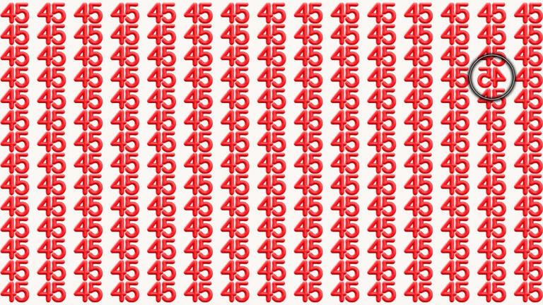 Optical Illusion: Can you spot the inverted 45 in just 5 seconds?