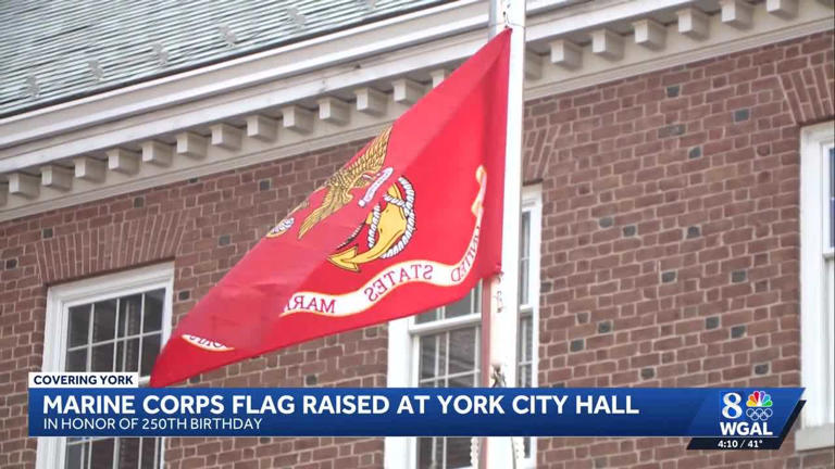 York marks 250th birthday of the Marine Corps by raising the Marine ...