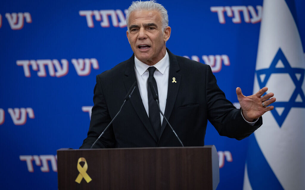 Lapid says Netanyahu will ‘never’ be able to shirk responsibility for ...