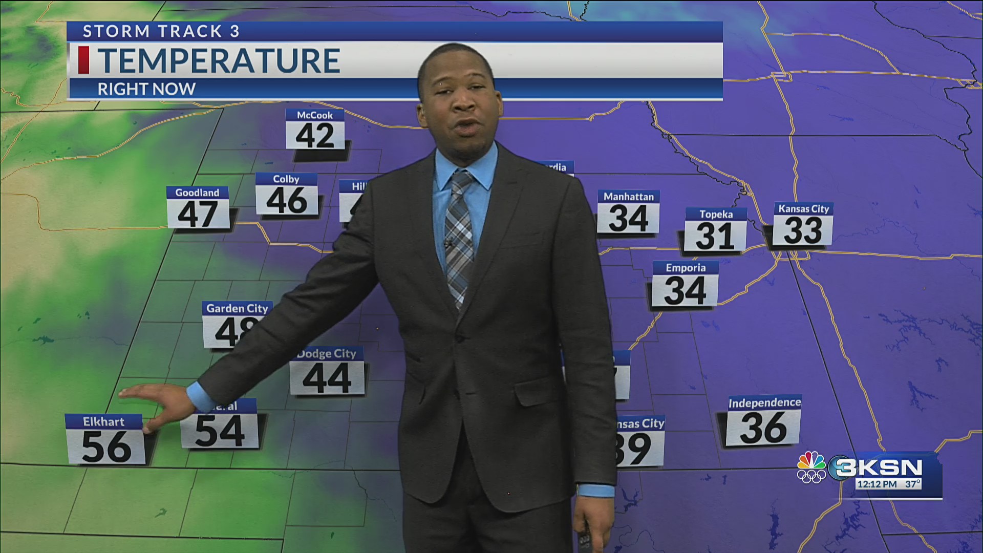 Monday noon forecast