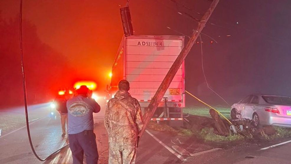 Crash Between Tractor Trailer Car Brings Down Wires In York County
