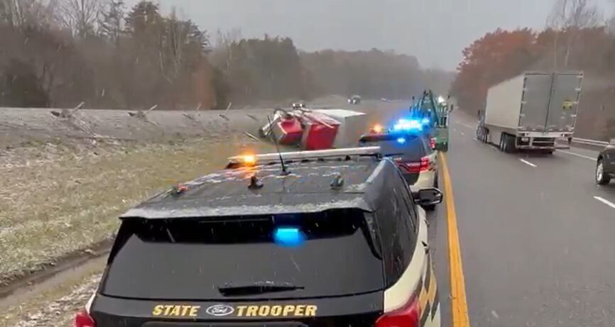 Overturned tractor-trailer on I-40 in Cumberland County causes major ...