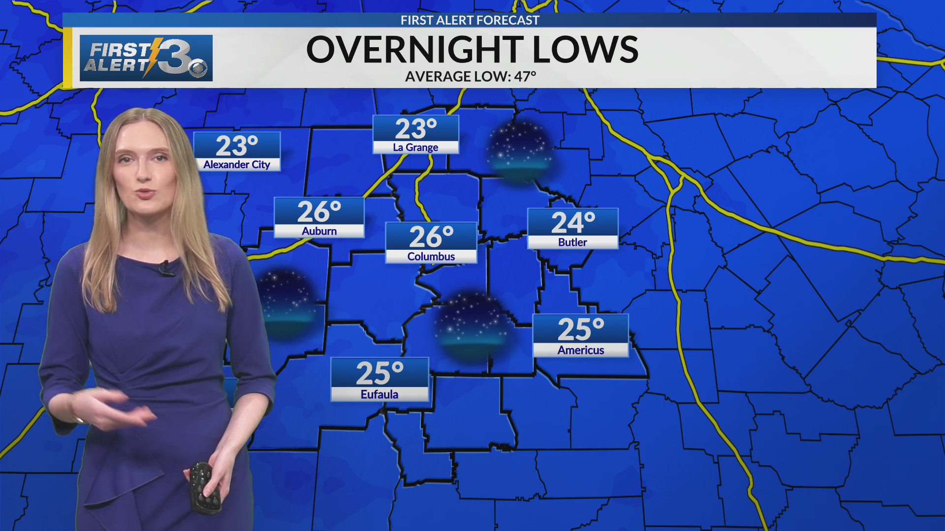 Monday evening forecast
