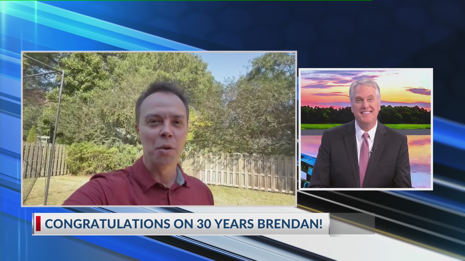 Brad Franko congratulates Brendan Clark on 30 years!