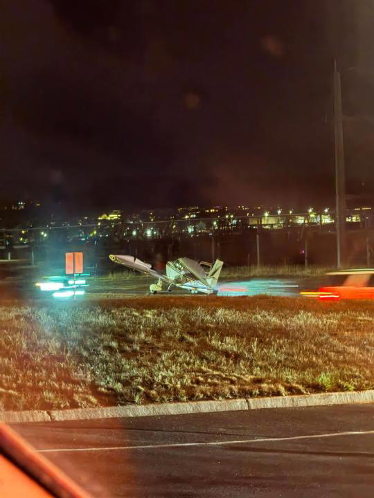 Plane hits car during crash-landing on Castle Rock roadway