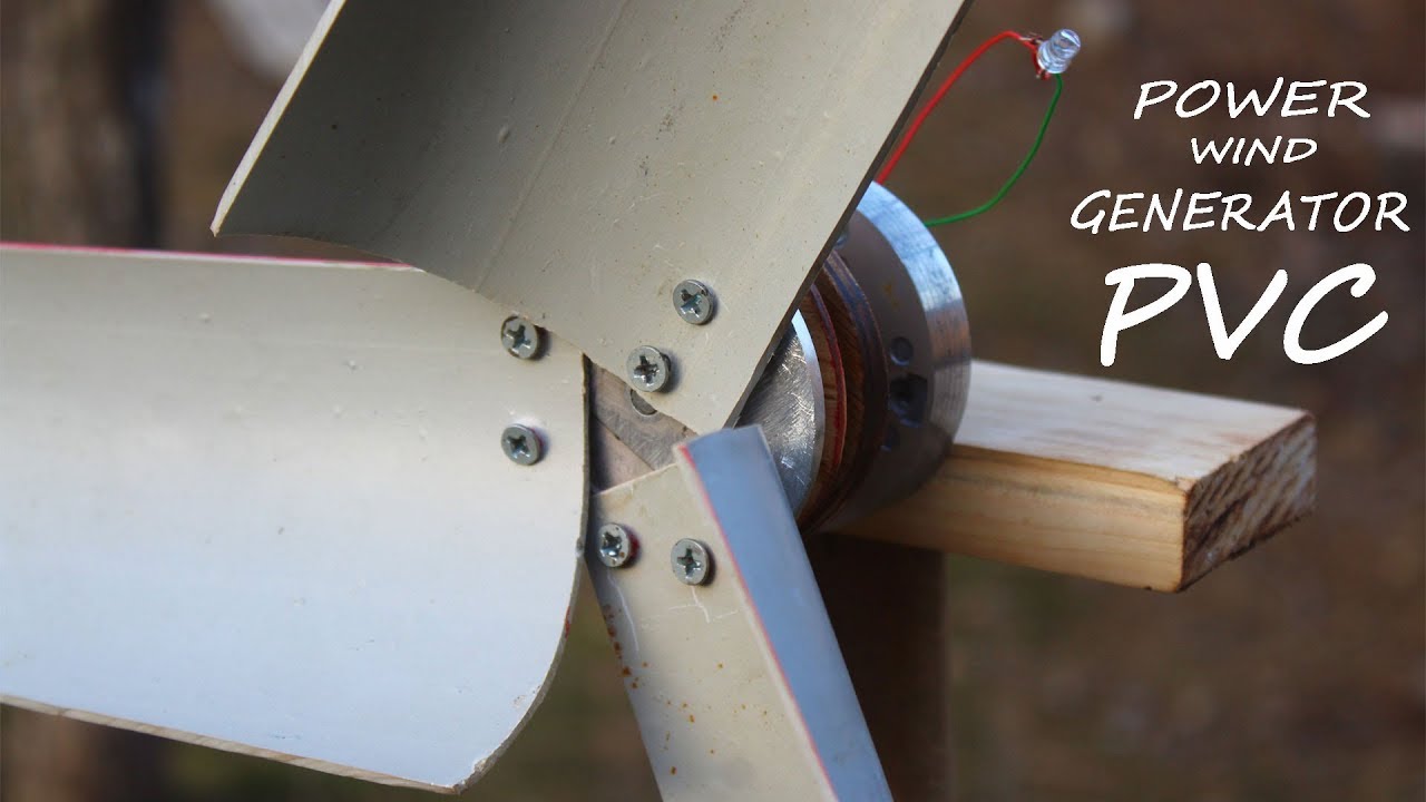 Free Energy Wind Turbine Generator using PVC pipe at Home