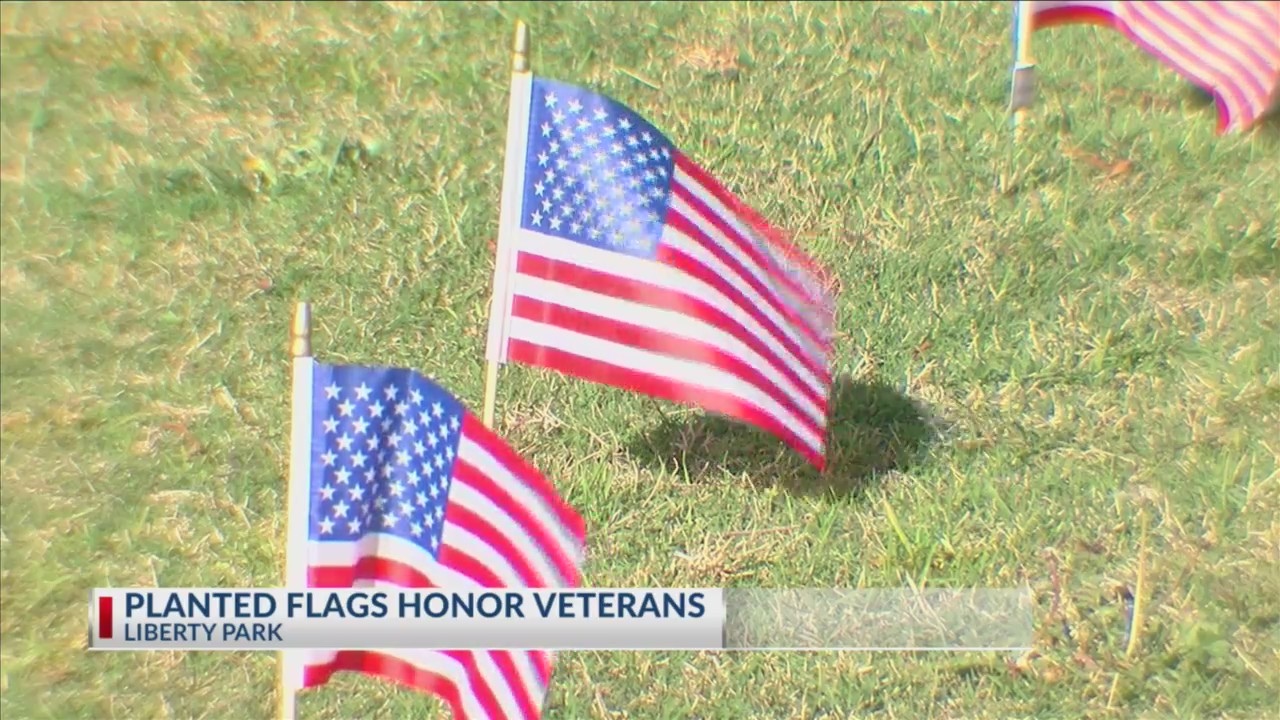 Planted flags to honor veterans at Liberty Park
