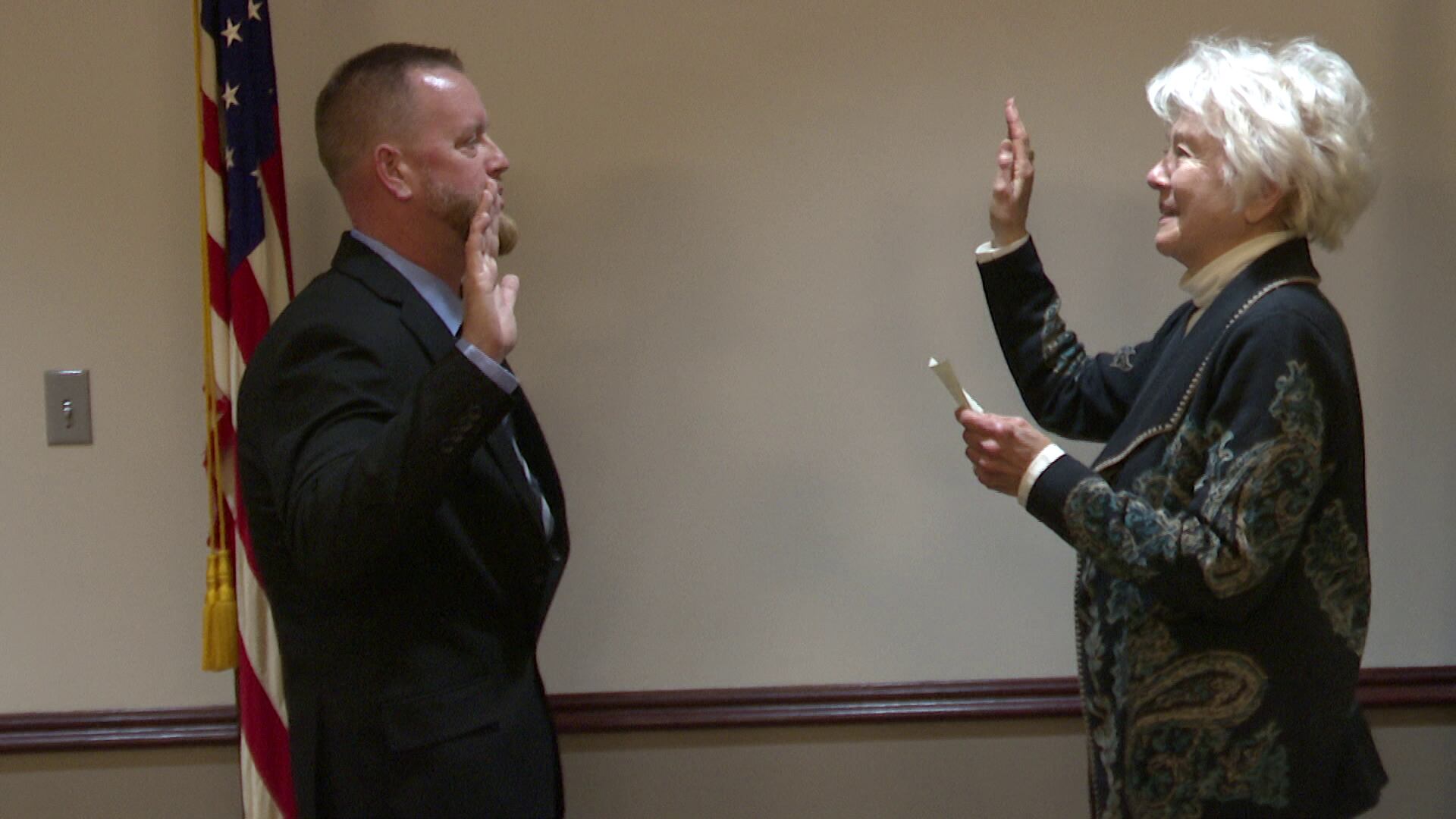 Mayor Patrick Bakeman and elected officials sworn into office in Dowagiac