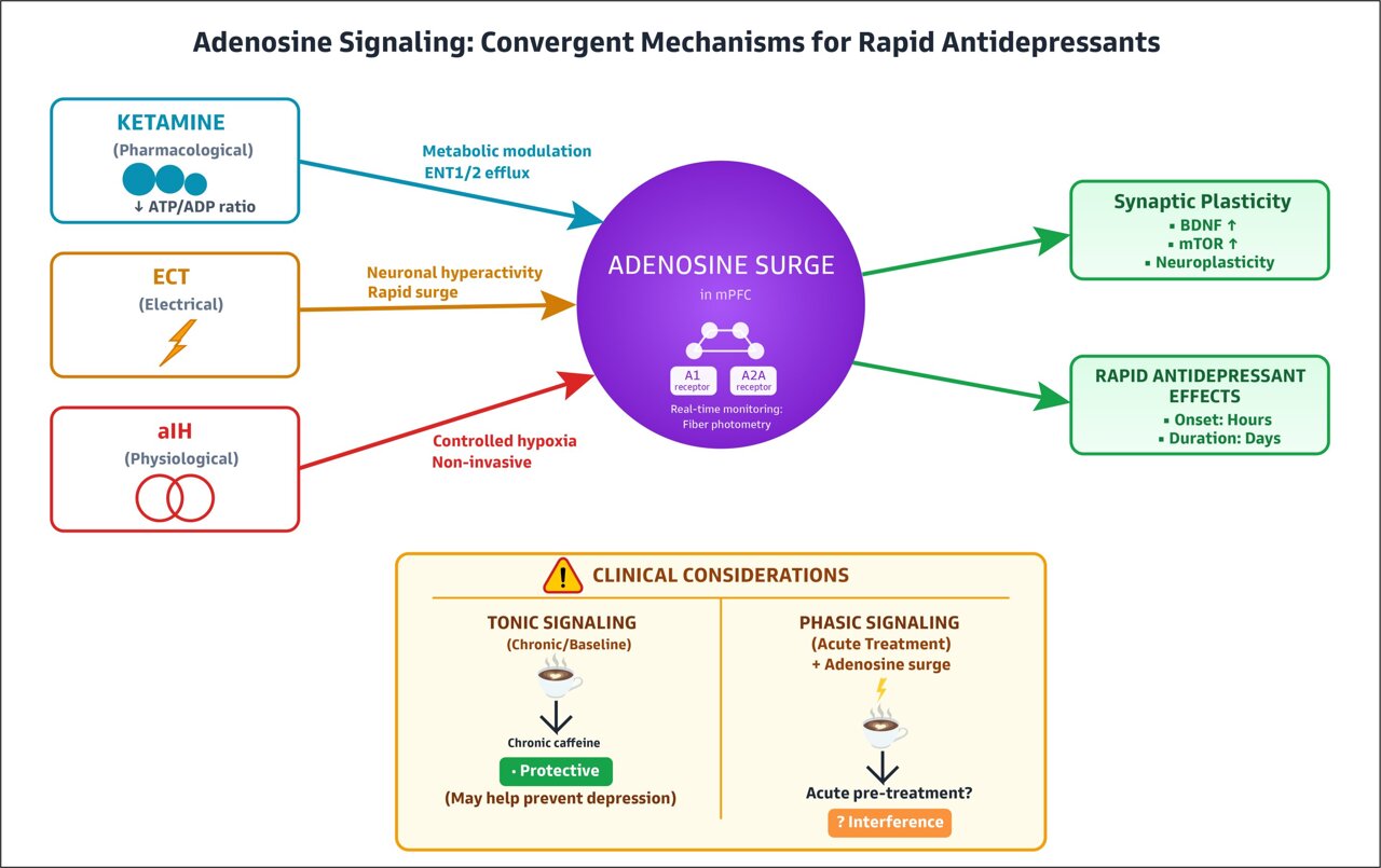Caffeine blocks adenosine, the same pathway used by fast-acting ...