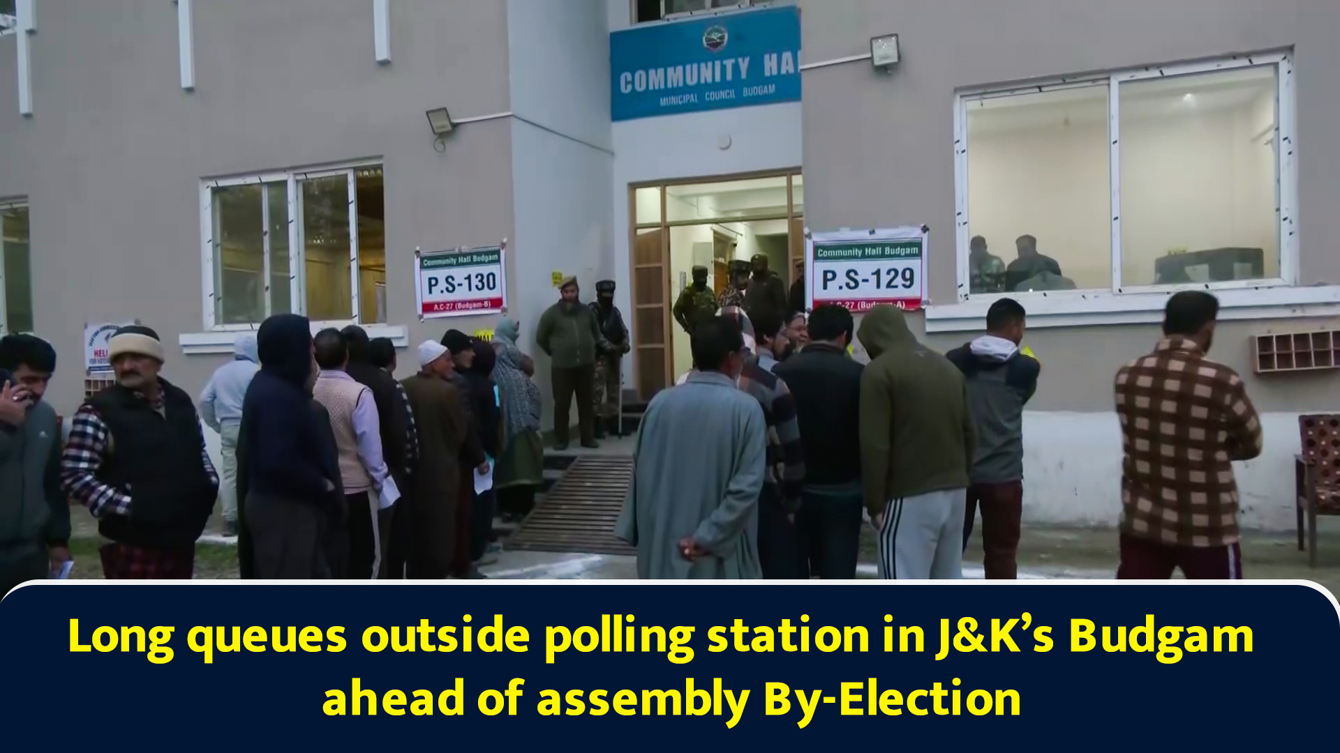 Long queues outside polling station in J&K’s Budgam ahead of assembly ...