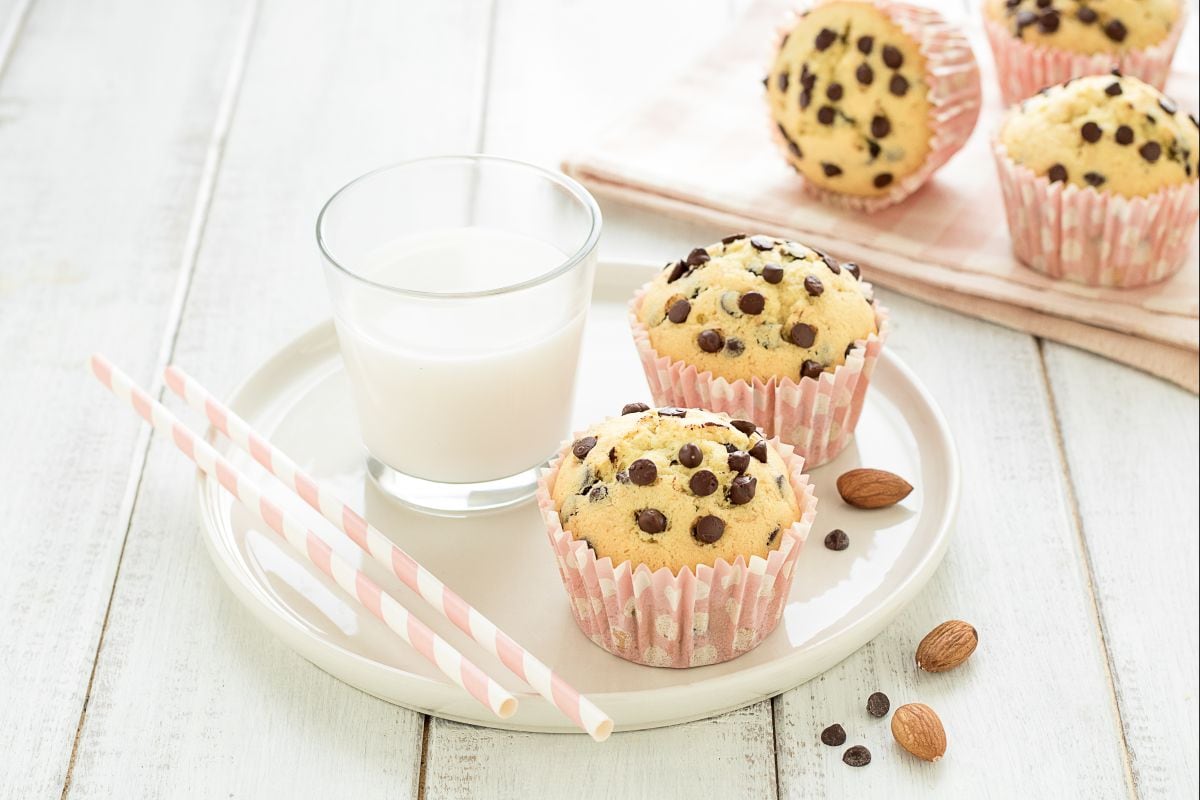 Almond milk and chocolate chip muffins