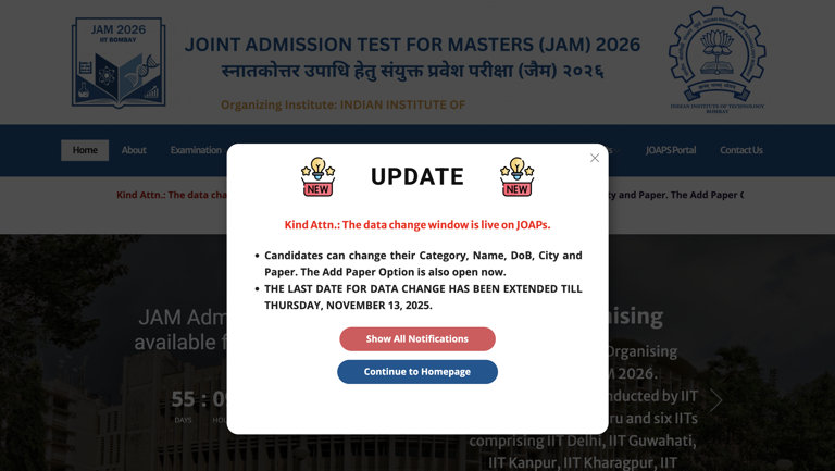 IIT JAM 2026: IIT Bombay extends application correction window, check ...