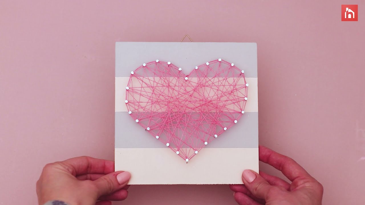 Heart-shaped nail string art for beginner DIYers