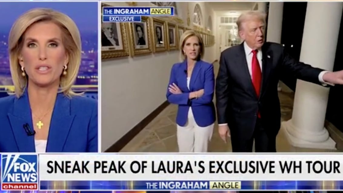 Fox News Host Laura Ingraham Trolls Trump to His Face Over White House Gold