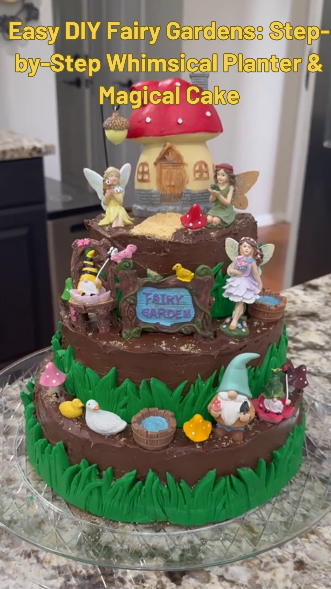 Easy DIY fairy gardens step by step whimsical planter and magical cake ...