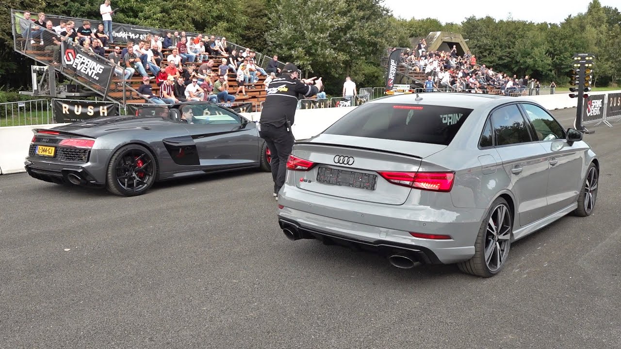 Audi RS3 TTE700 vs R8 Spyder – Turbo vs NA V10