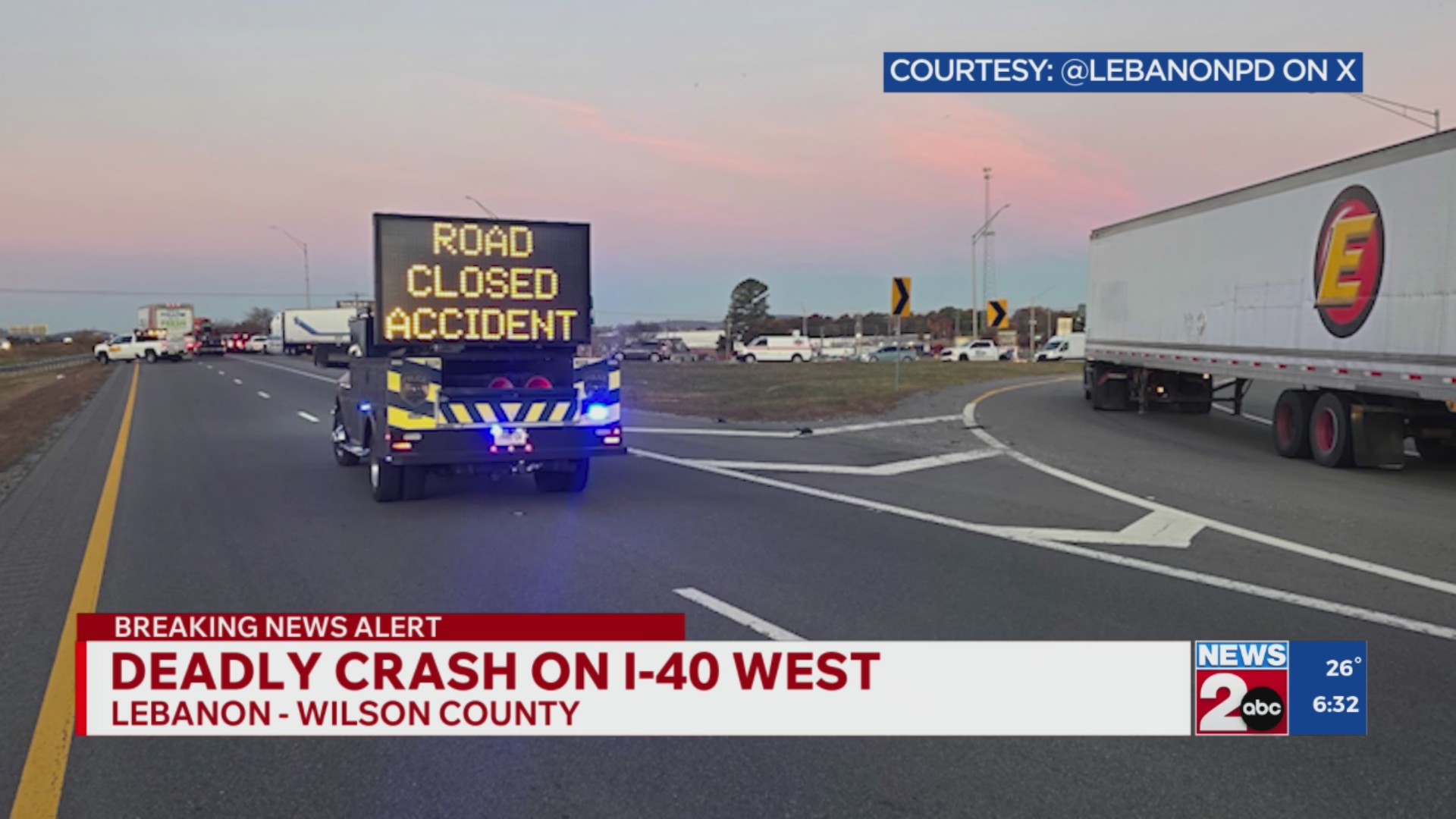 Deadly crash closes I-40 in Wilson County