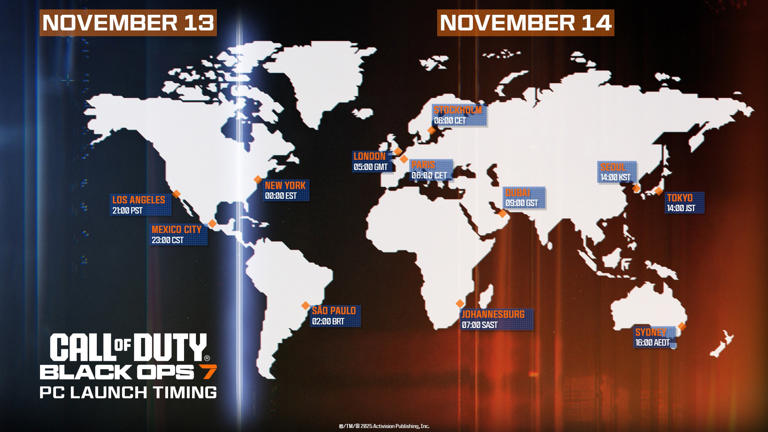 Black Ops 7 release time for your timezone – here's when BO7 launches ...