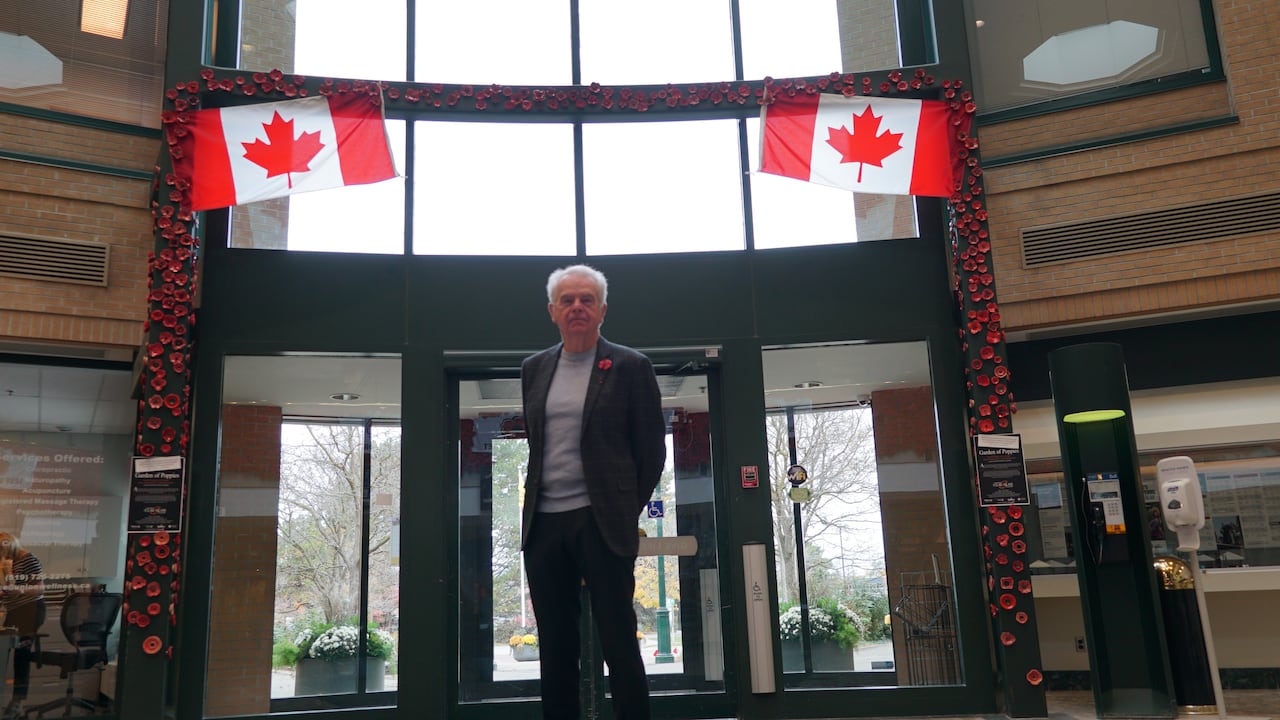 More than 500 hand-made clay poppies on display at Waterloo's city hall