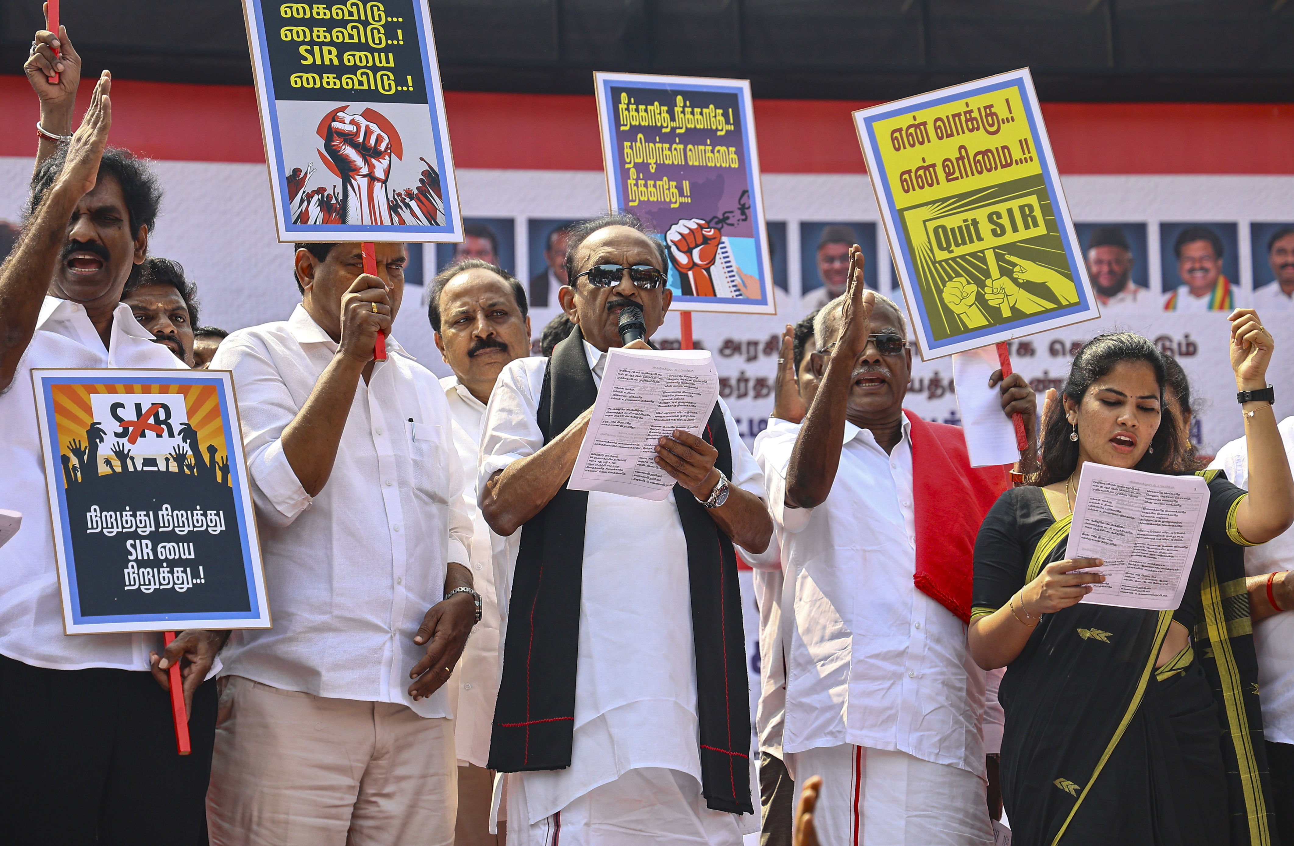 DMK, allies stage anti-SIR protests across TN, Stalin says preventing ...