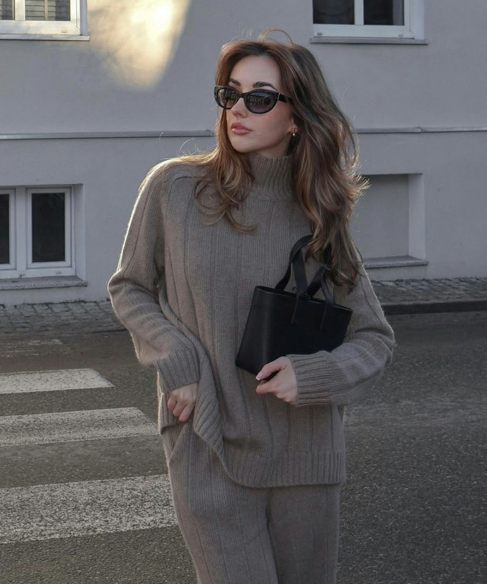 Forget Jeans, Fashion Girls Are Living In Cashmere Sets All Winter ...