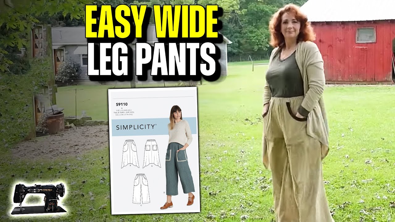 Easy Wide-Leg Pants Sewing | Simplicity 9110 Pattern Review + Trim Tips