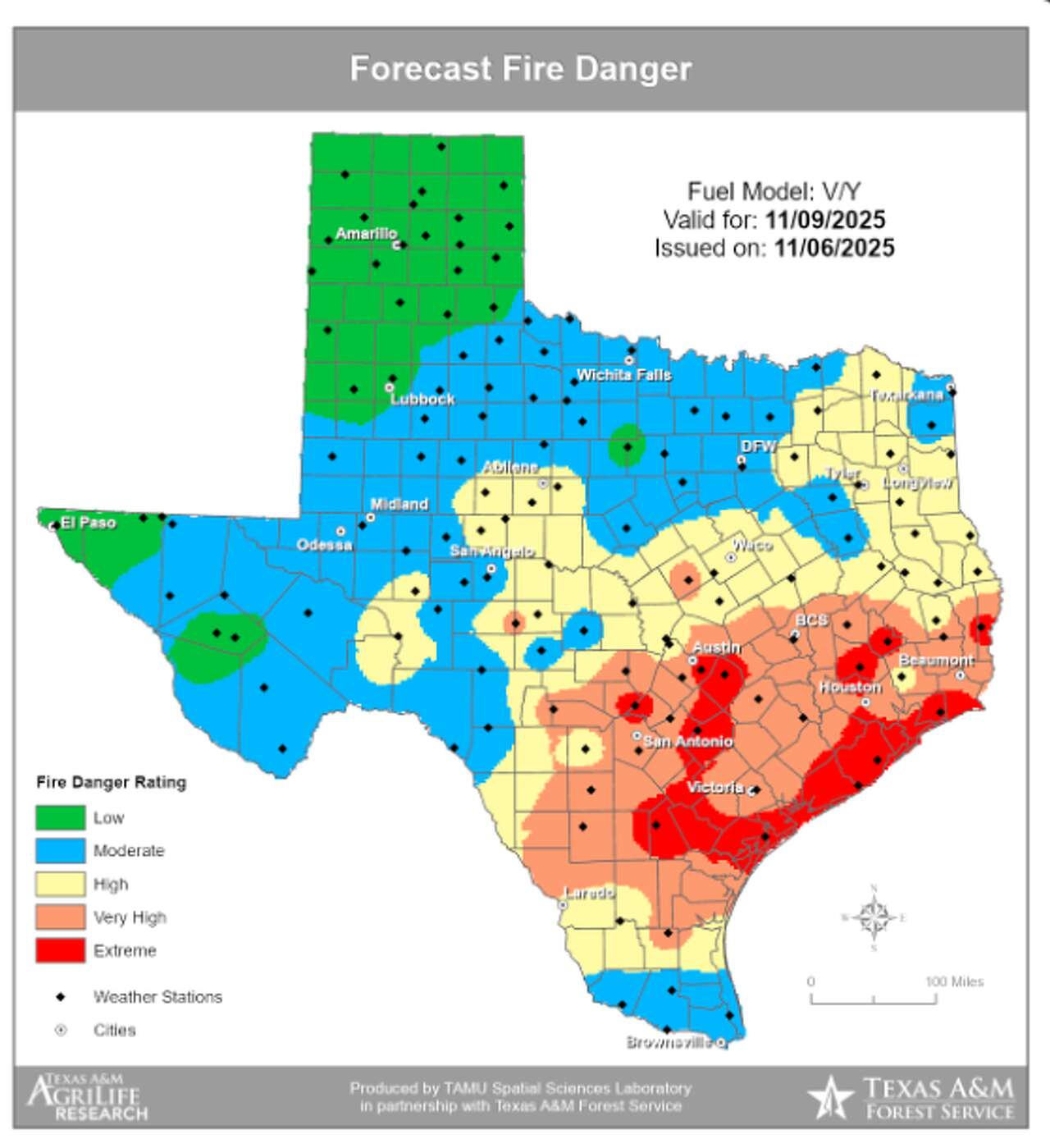 Central Texas faces wildfire risk under dry, breezy, warm conditions