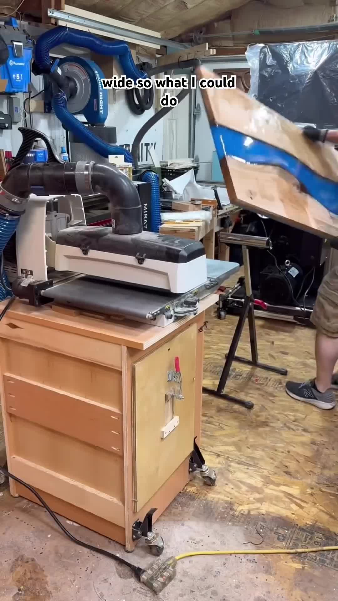 Open-sided drum sander numbers show width of material possible # ...