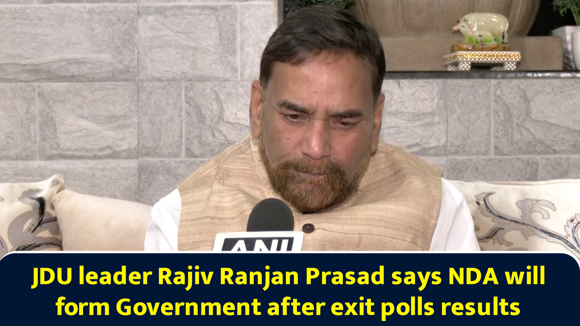 JDU leader Rajiv Ranjan Prasad says NDA will form Government after exit polls results