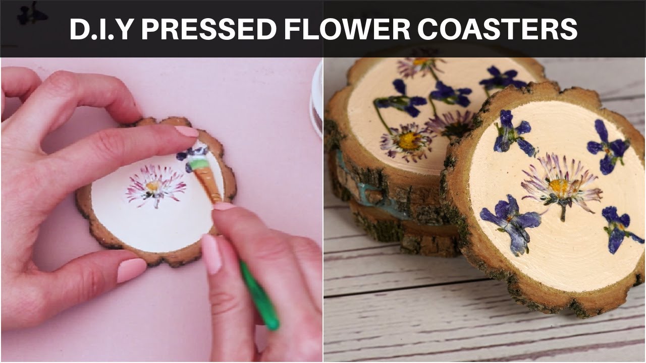Pressed flower coasters