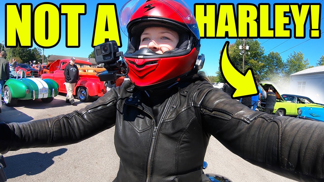 I took my Harley to a classic car show