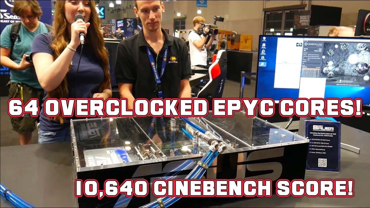 64 overclocked AMD EPYC cores - der8auer record Cinebench score 10,460!