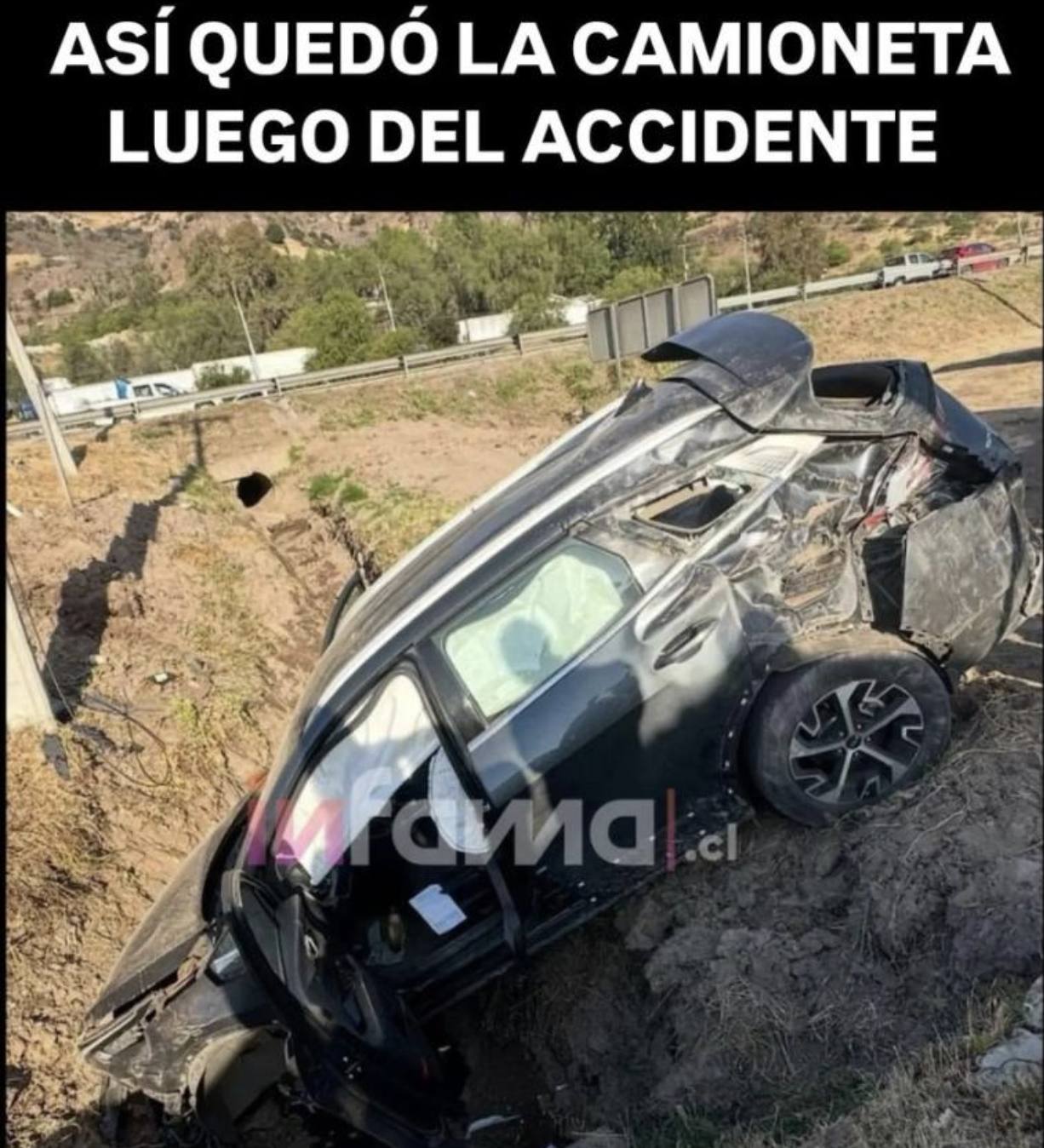 Fue un milagro: así de destrozado quedó el auto donde iban los hijos de ...