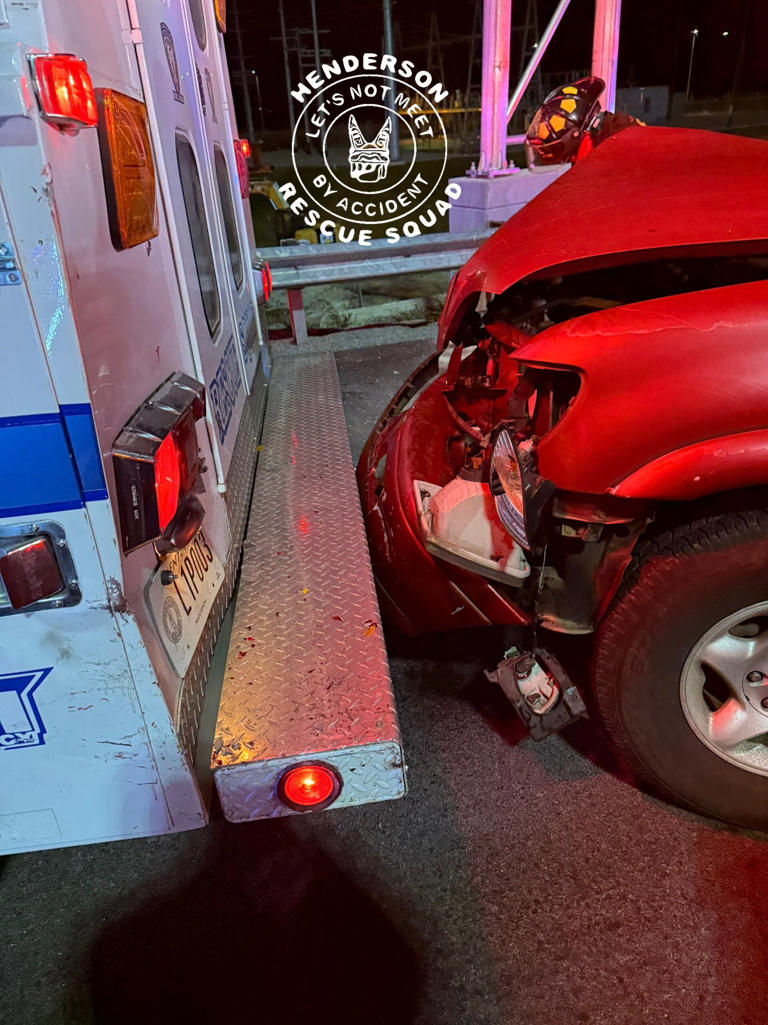 Car hits Rescue Squad vehicle responding to accident, emergency crew ...