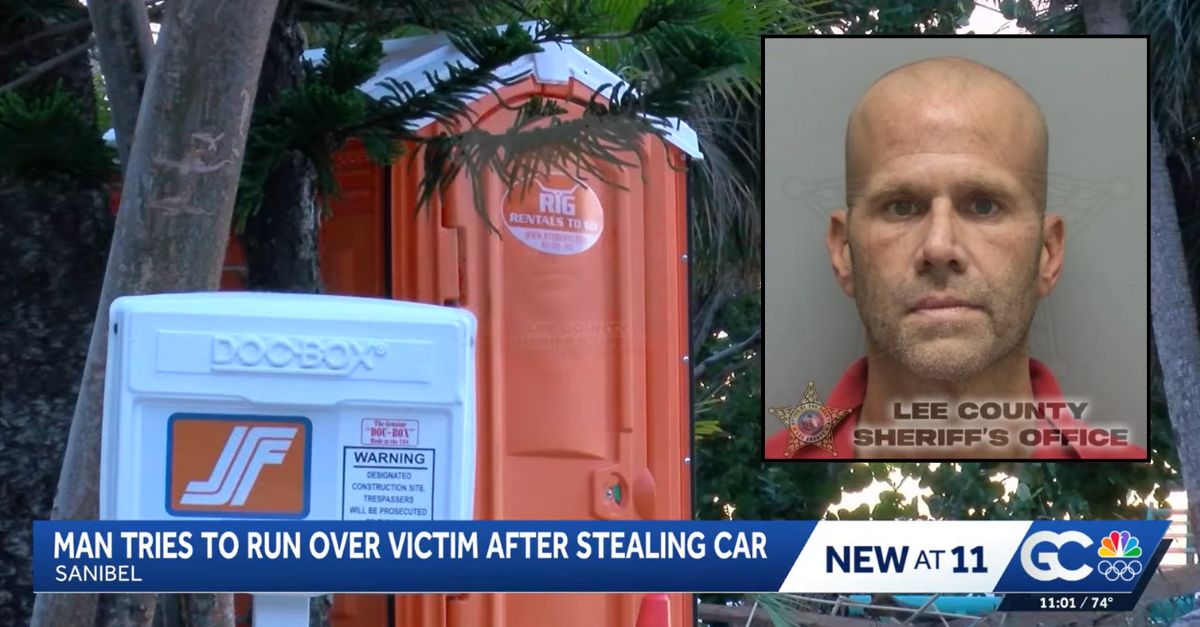 Florida man escaped into a porta potty after trying to run over a ...