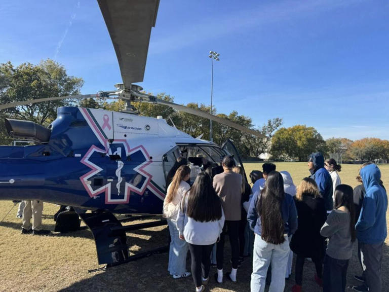 Union High School students receive hands-on Life Flight lesson
