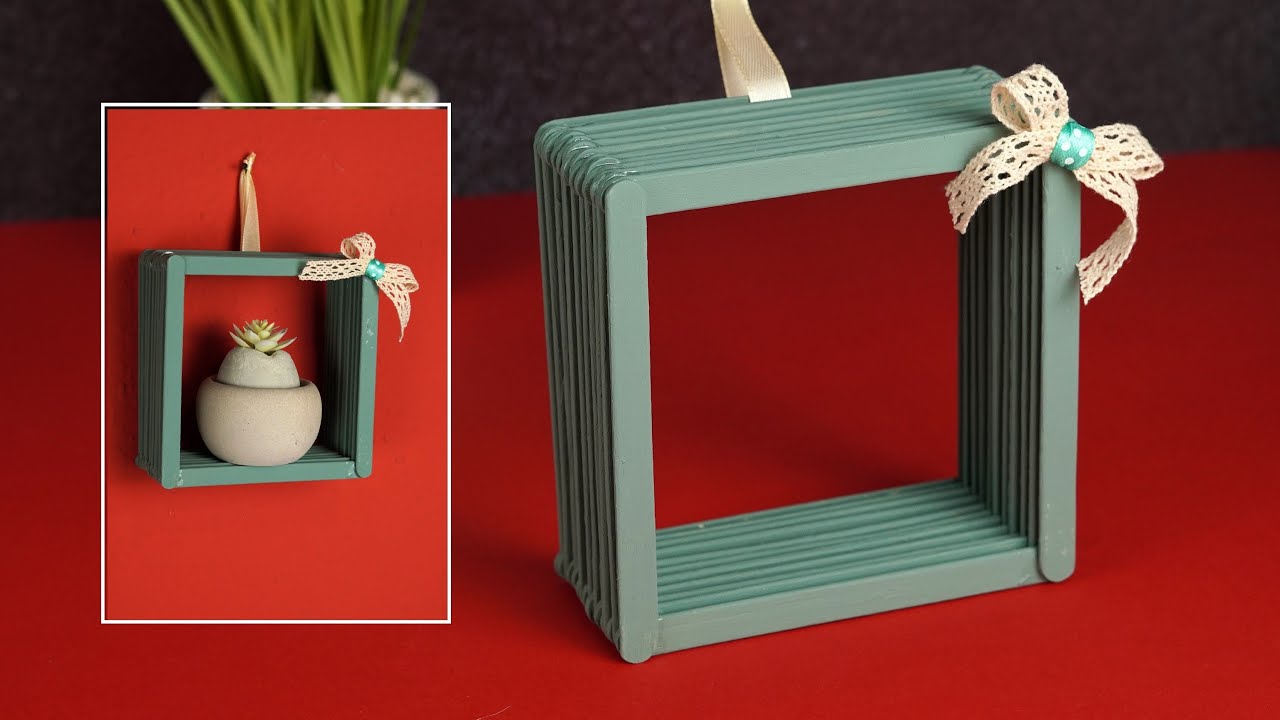 DIY popsicle sticks shelf