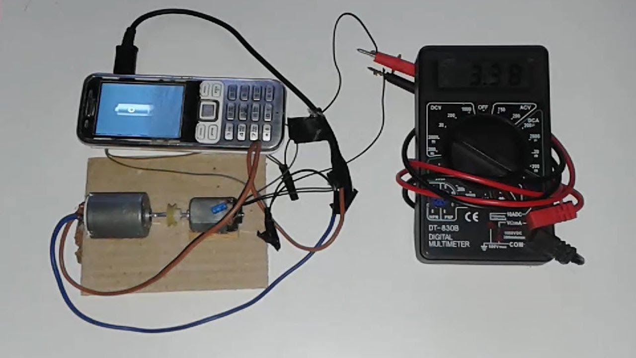 How to make a hand-powered mobile charger with DC motors | Simple DIY ...