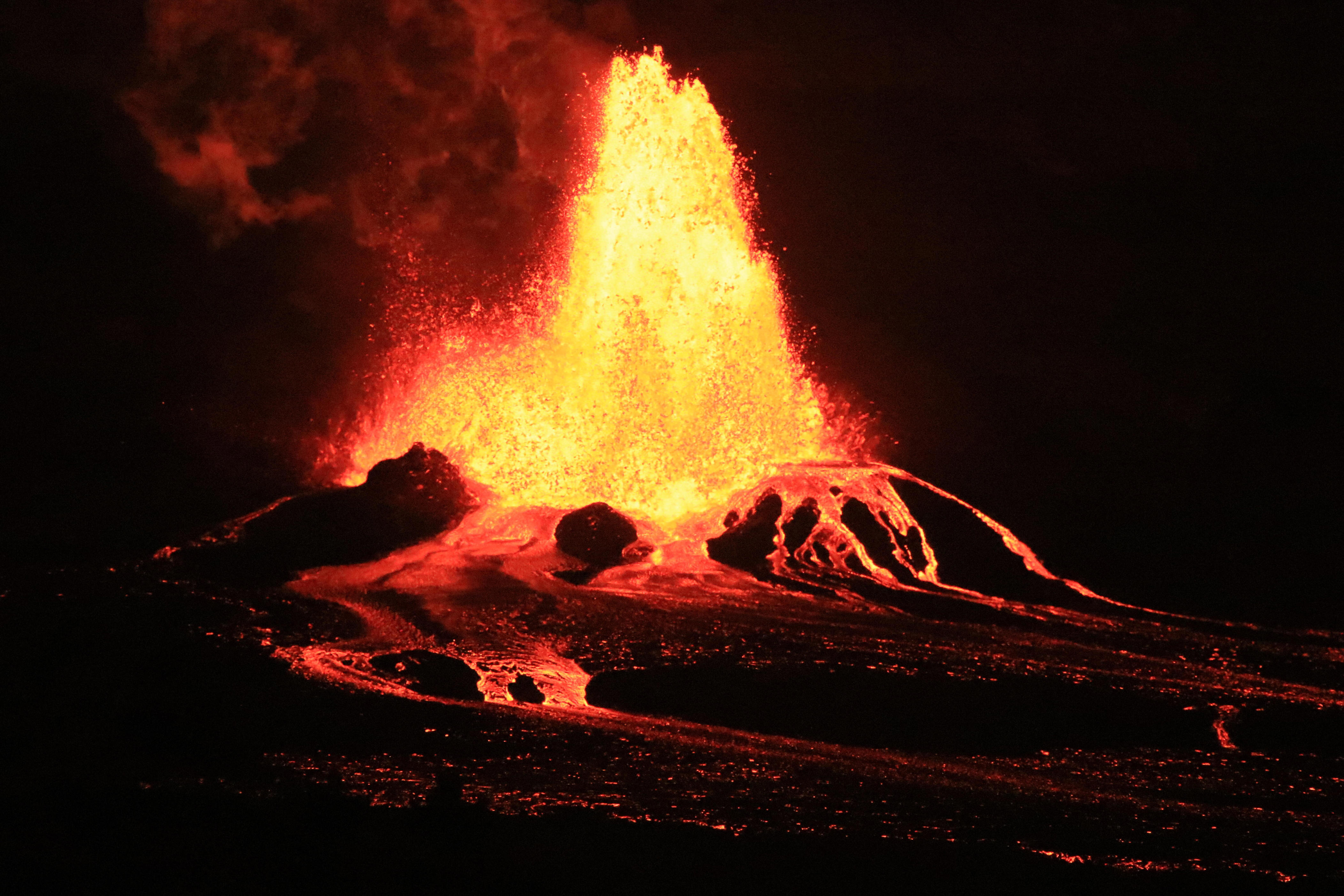 Lava Fountains At Hawaii's Kilauea Volcano Reached 1,100 Feet