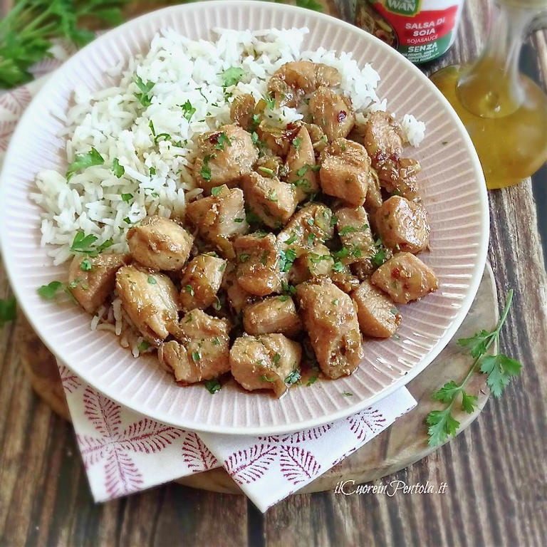 Pollo in salsa di soia