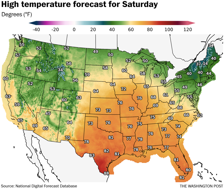 Here’s where the coldest temperatures hit in the U.S. today